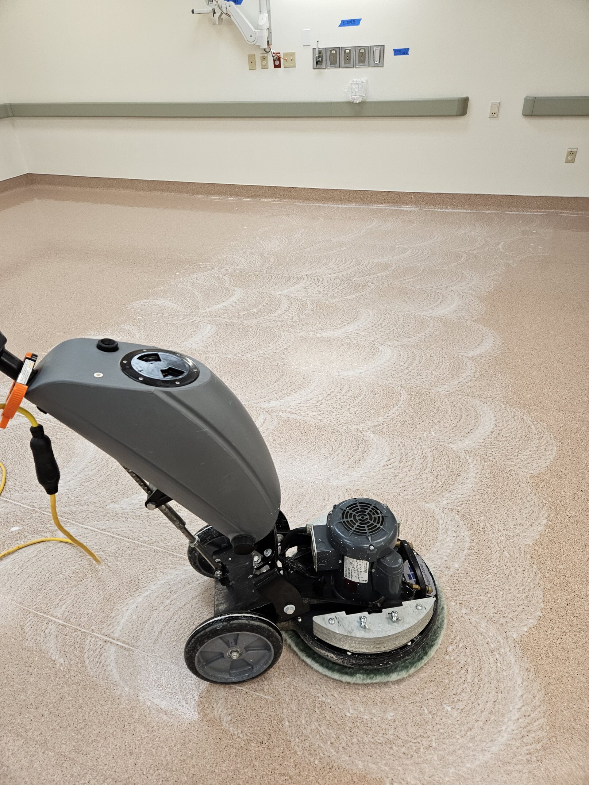 Commercial carpet cleaning and strip and wax VCT